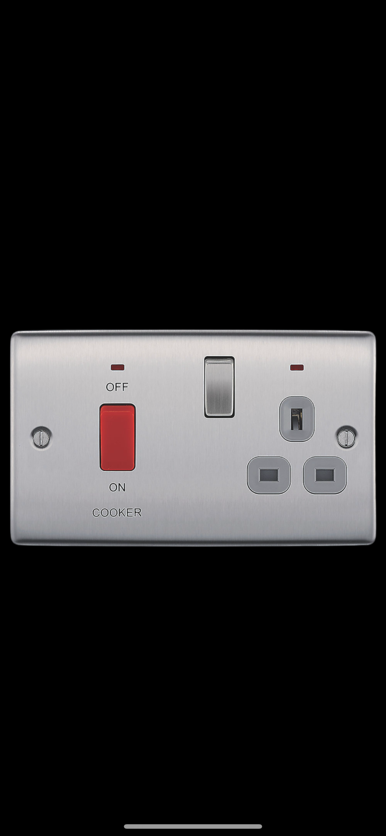 1) BG NEXUS Cooker Isolator & Socket (Brushed Chrome) – SPARKSAVER